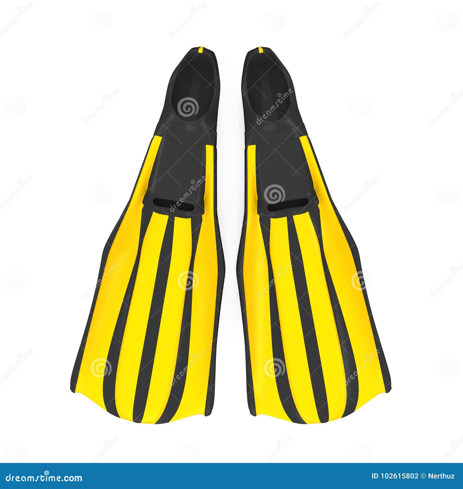 Diving Fins Isolated stock illustration. Illustration of render - 102615802