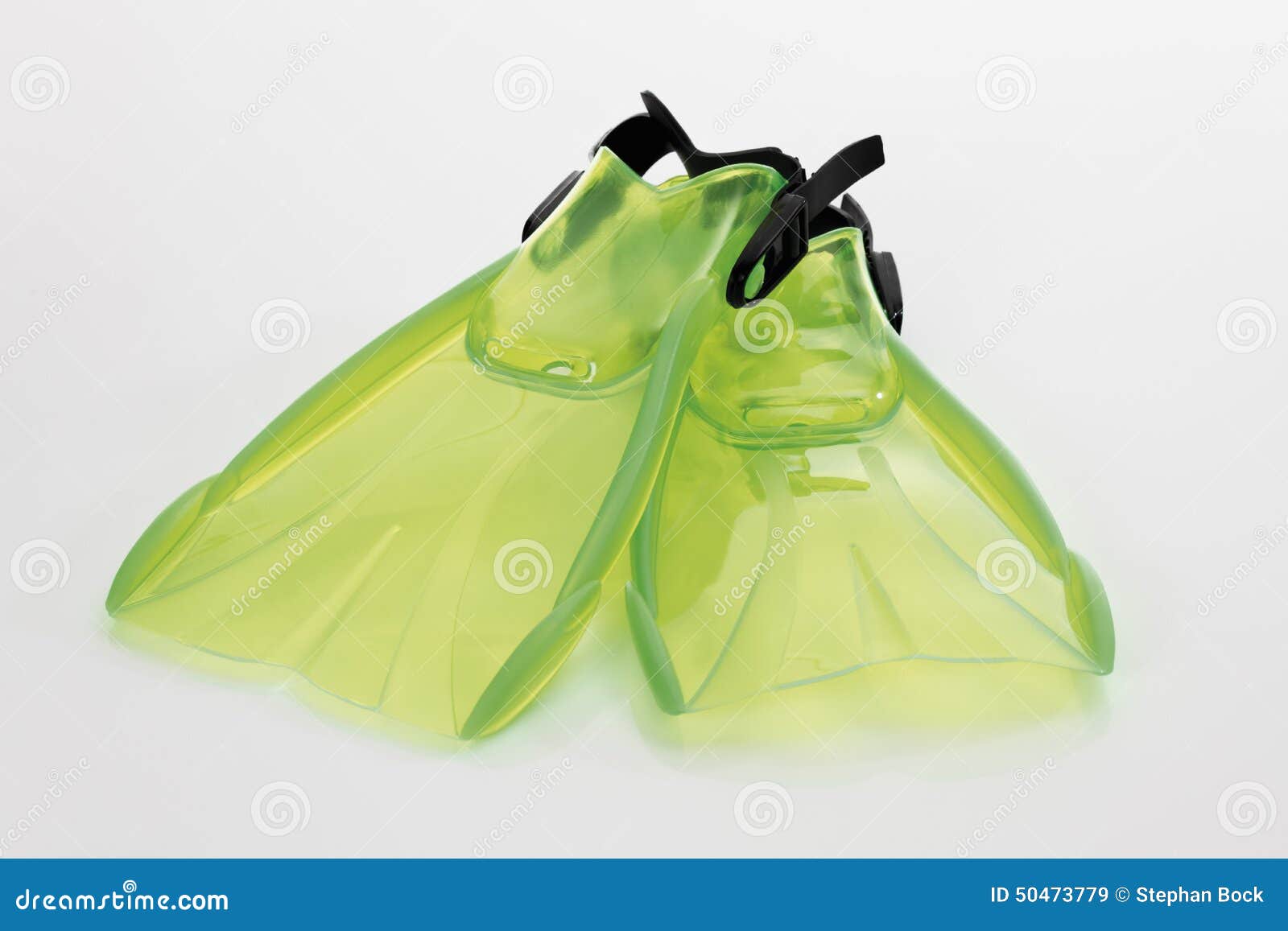 Diving Fins on White Background Stock Image - Image of rubber ...