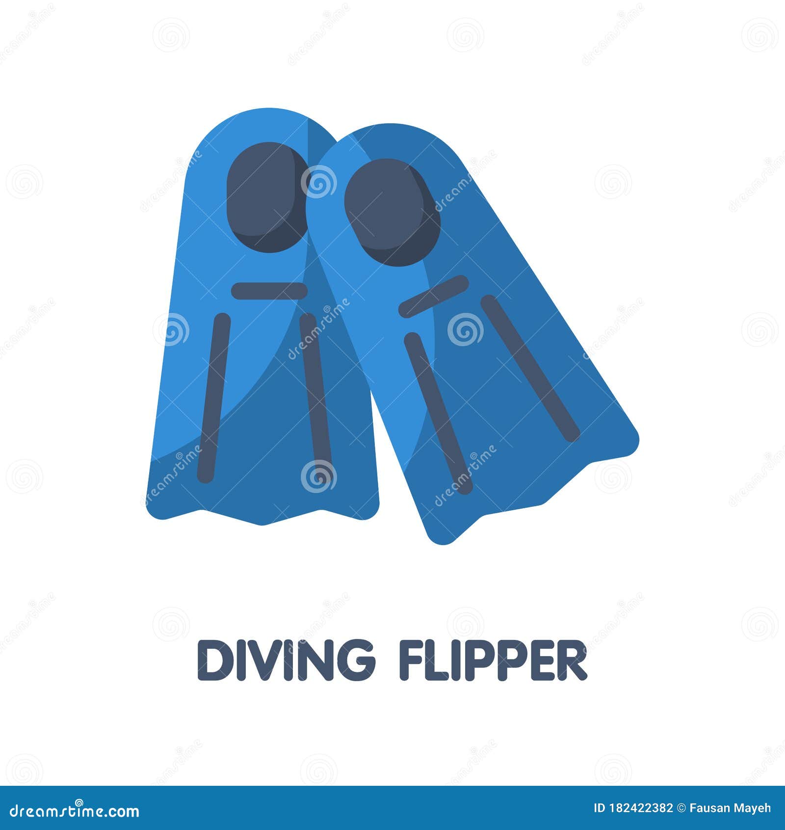 Diving Flipper Flat Icon Vector Design Stock Vector - Illustration of ...