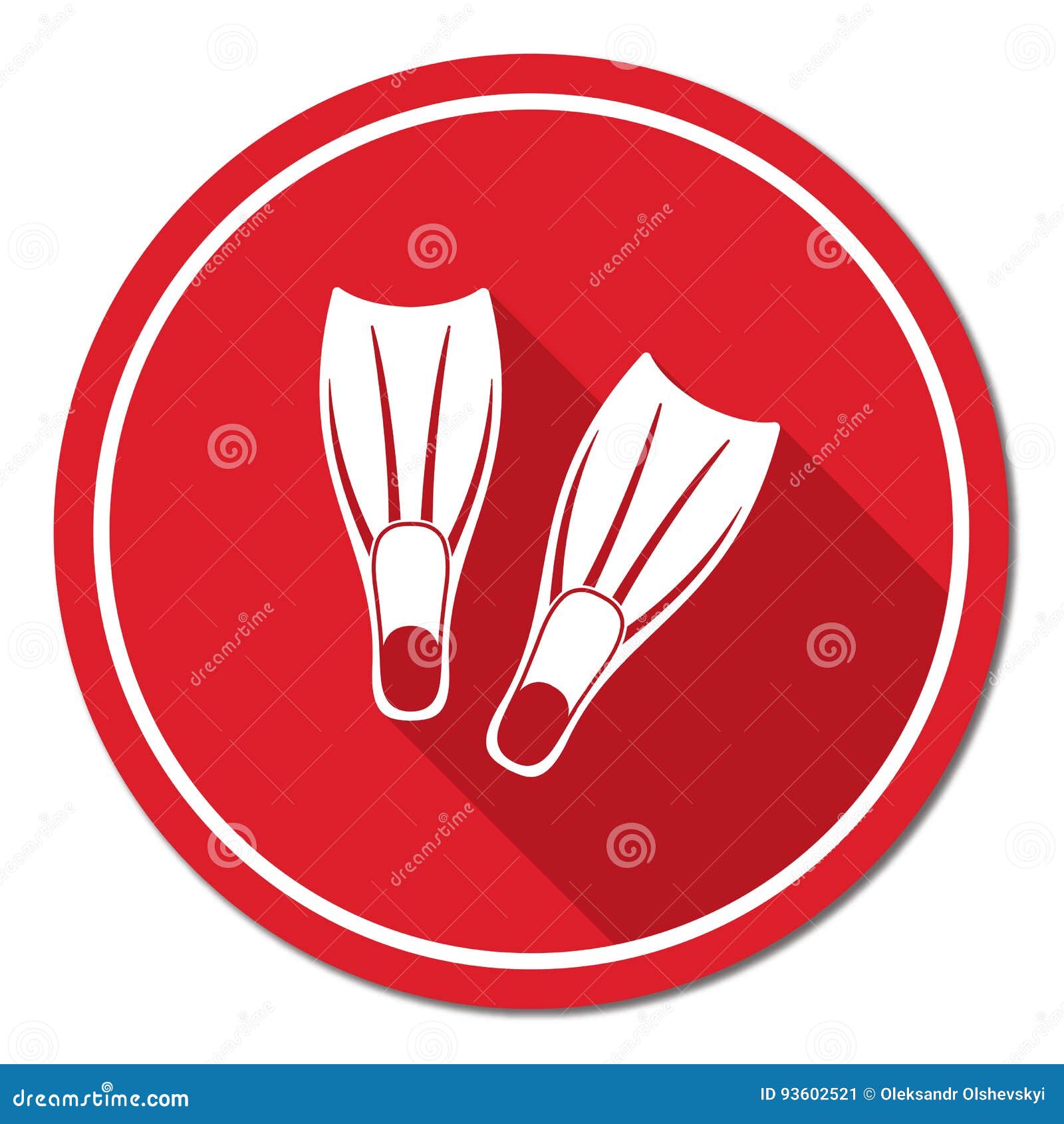 Diving flippers icon stock vector. Illustration of snorkeling - 93602521