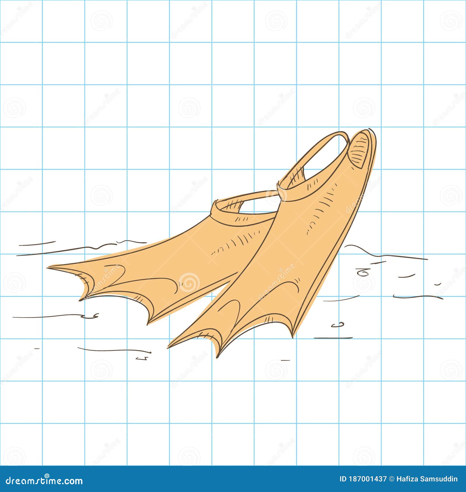 Diving Flippers. Vector Illustration Decorative Design Stock Vector ...