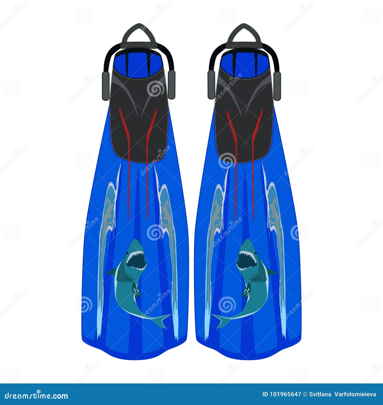 Diving Flippers Vector Flat Illustration Stock Vector - Illustration of ...