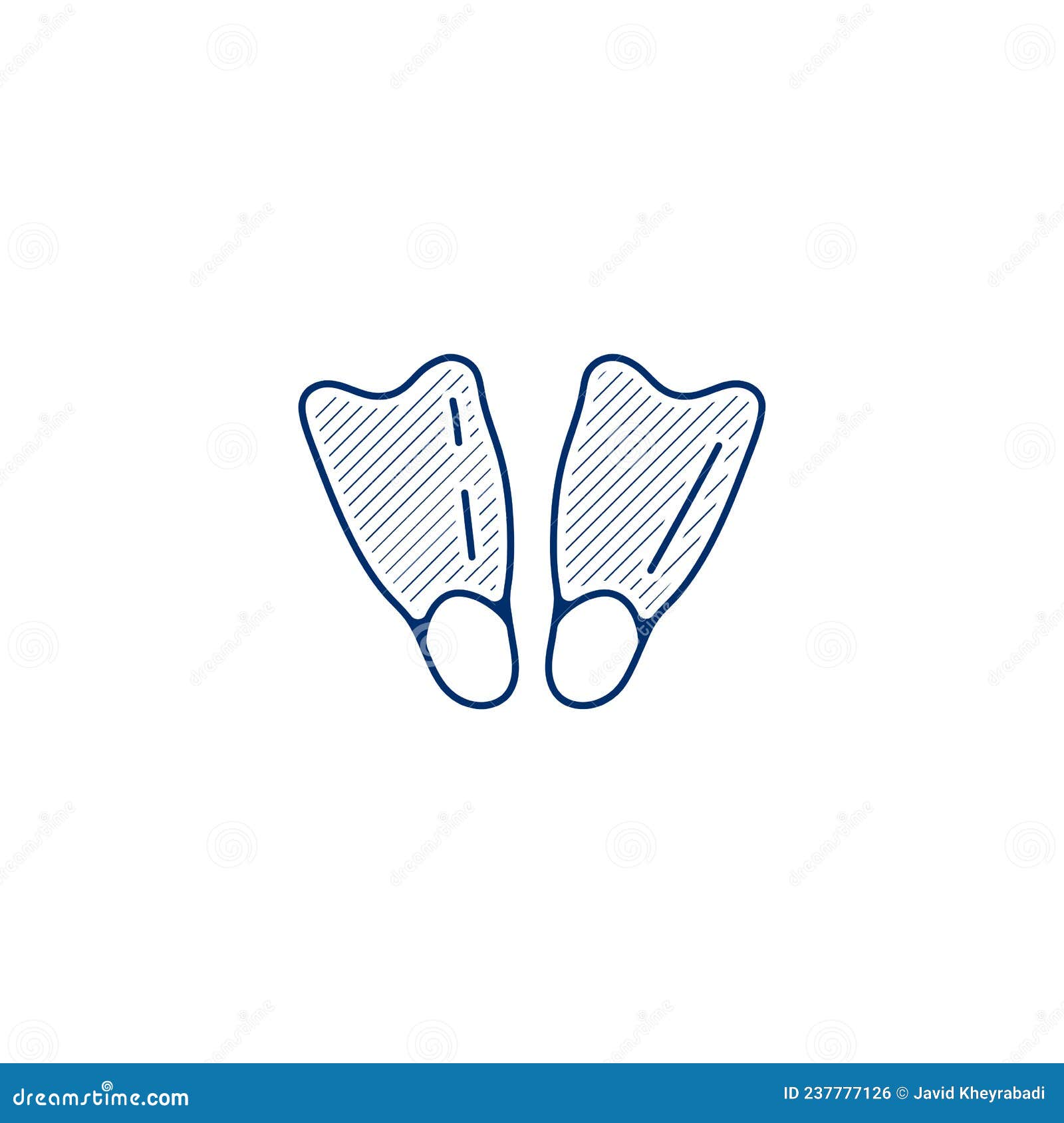 Diving Flippers Line Icon. Flippers Linear Hand Drawn Pen Style Line ...