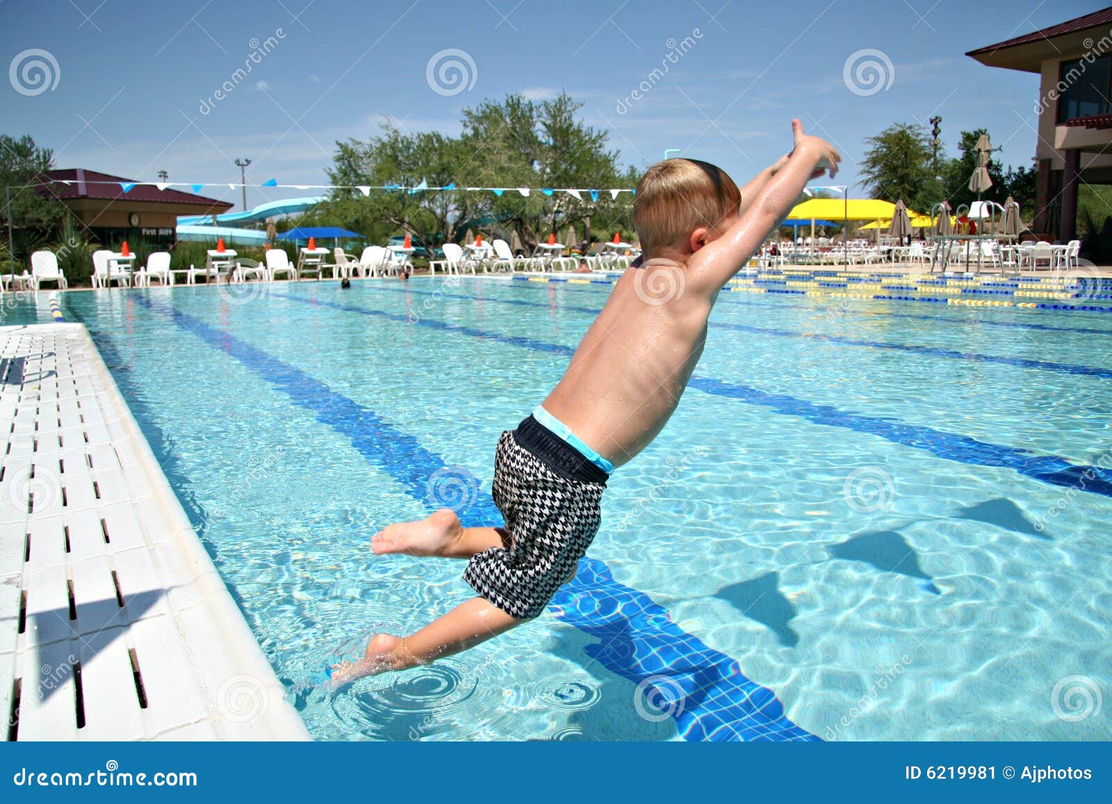 Diving Fun at the Pool stock image. Image of exercises - 6219981