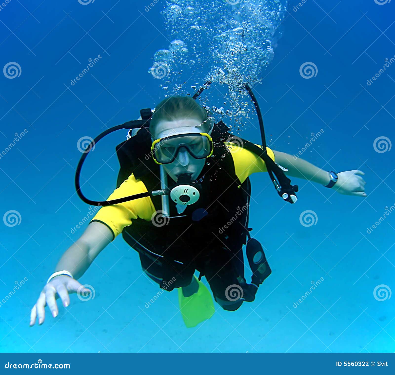 Diving girl stock photo. Image of ocean, water, snorkeling - 5560322