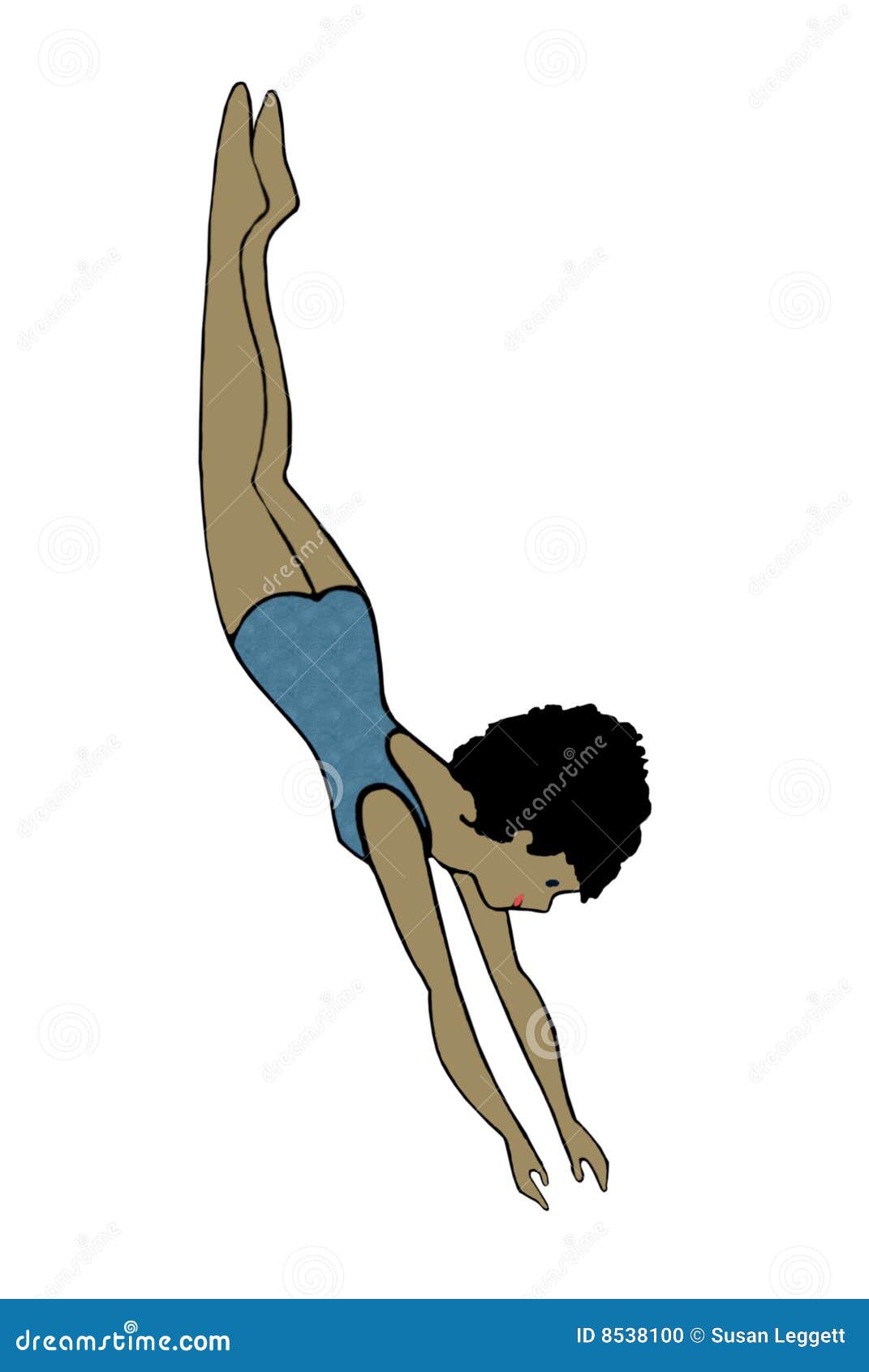 Diving Girl/Illustration stock illustration. Illustration of african ...