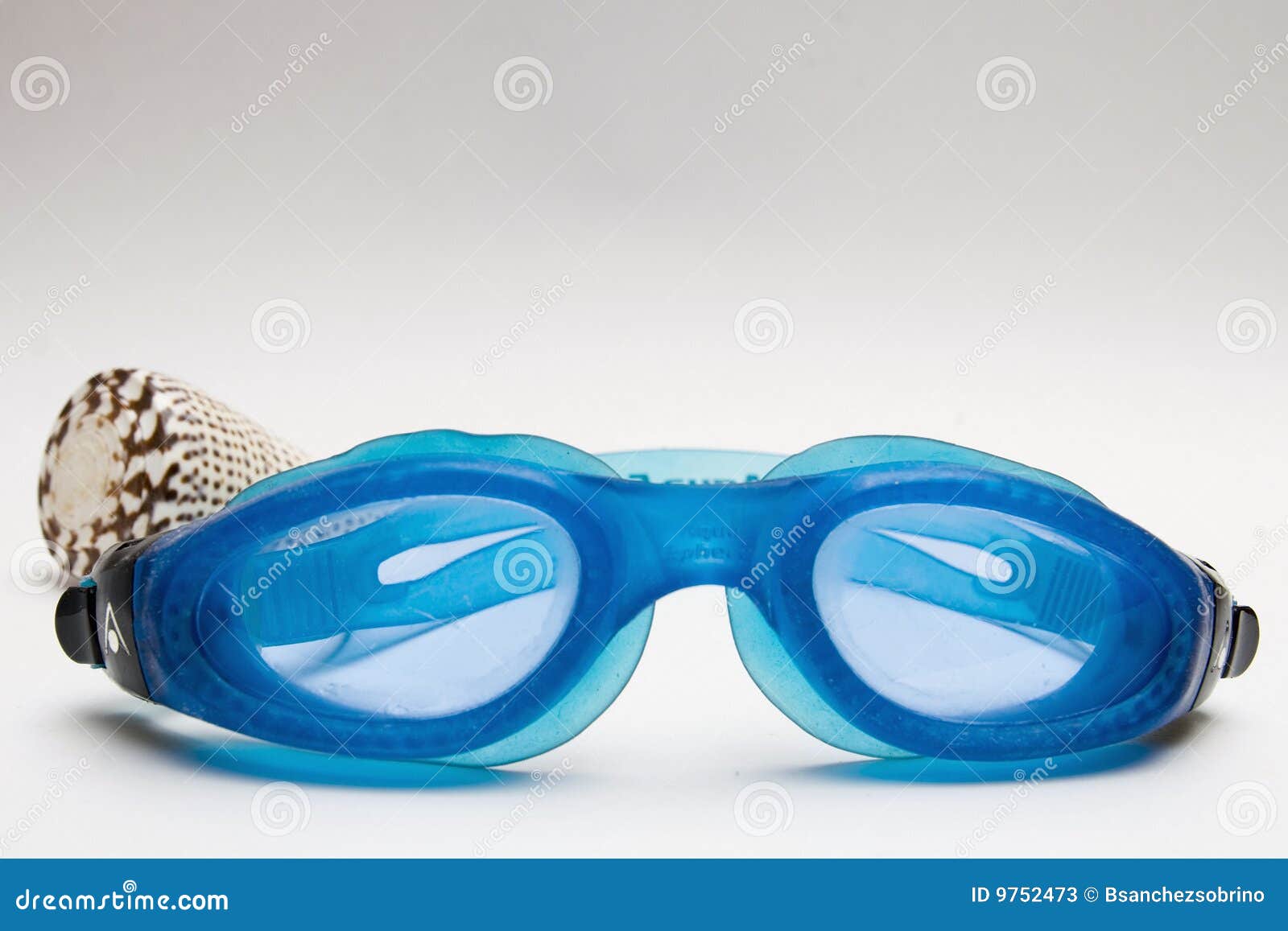 Diving goggles and shell stock image. Image of summer - 9752473