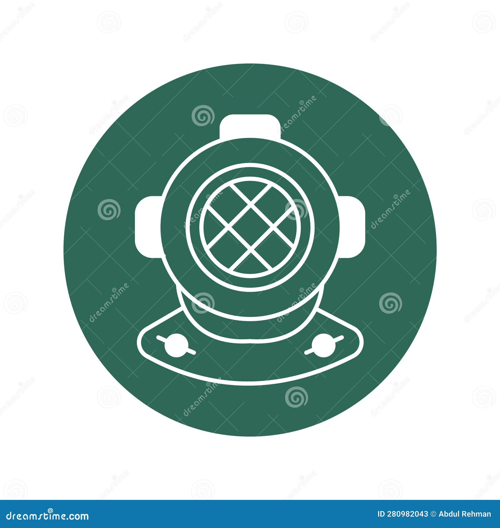 Diving Helmet Vector Icon with Trendy Background Colors that Can Easily ...