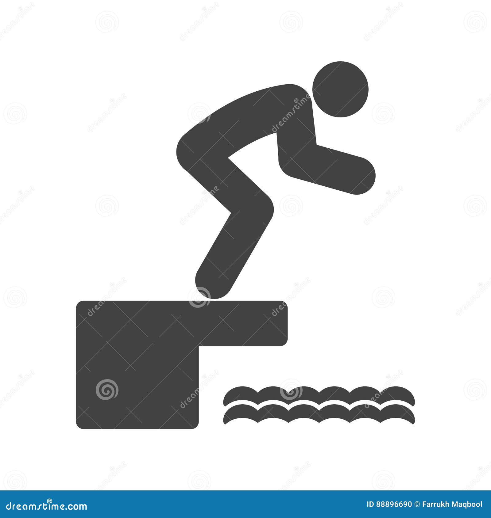 Diving I stock vector. Illustration of competition, blue - 88896690