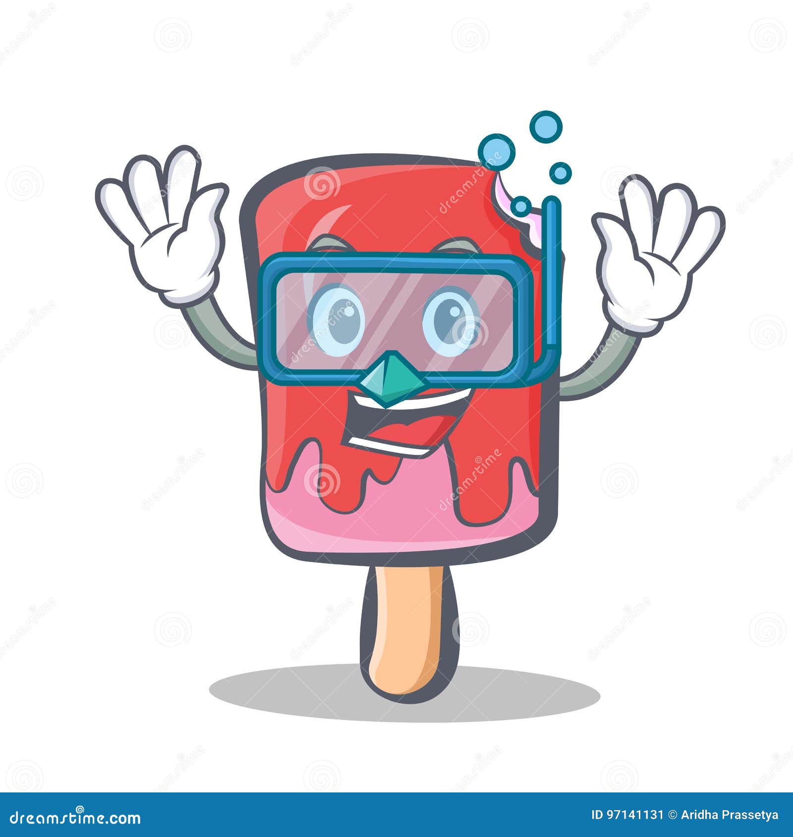 Diving Ice Cream Character Cartoon Stock Vector - Illustration of cream ...