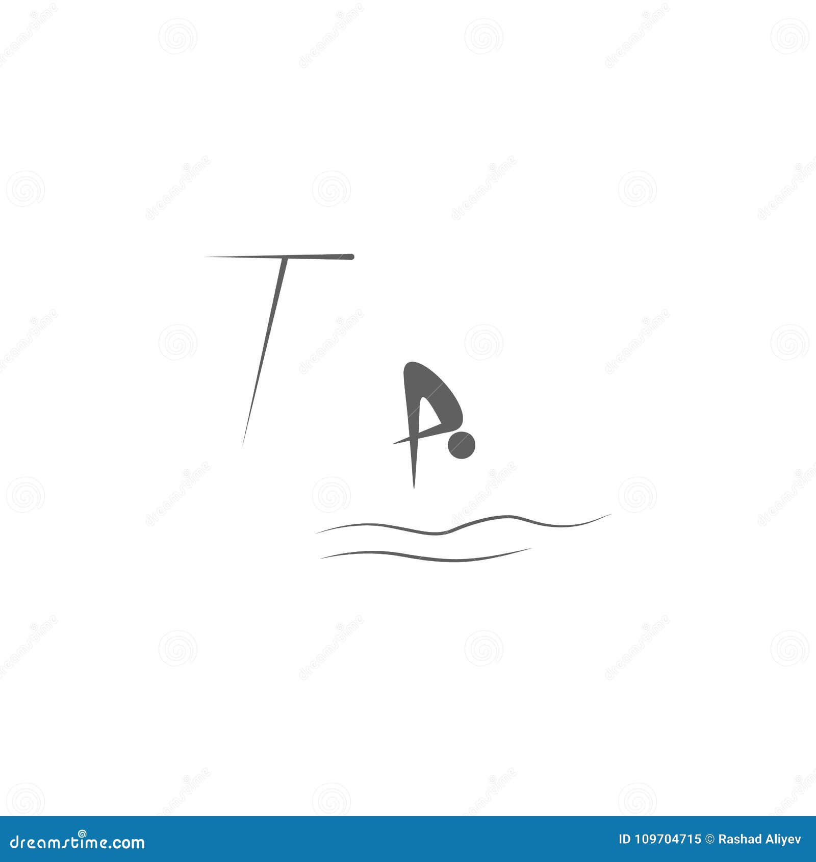 Diving Icon. Element of Sport for Mobile Concept and Web Apps. Icon for ...