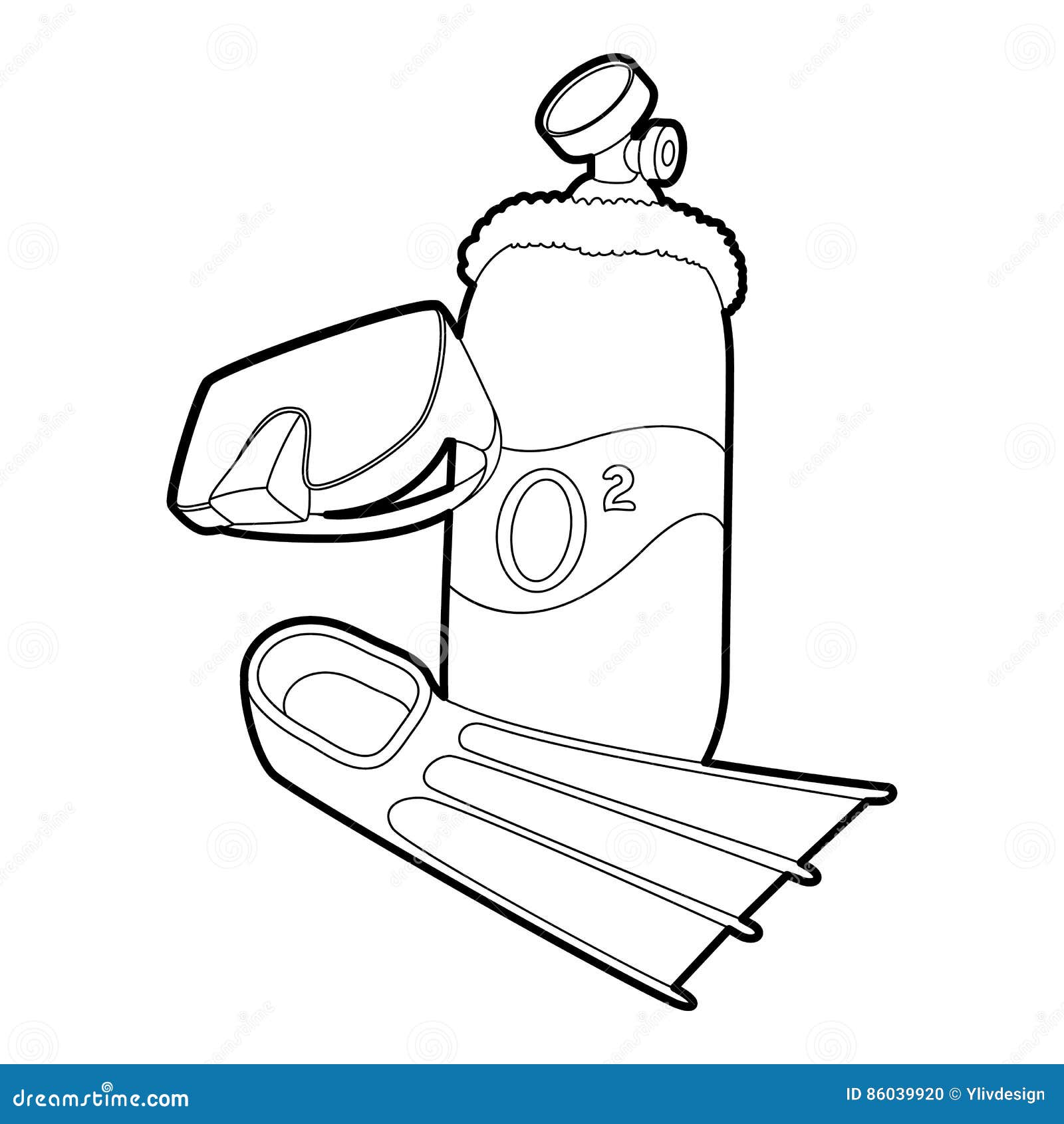 Diving icon, outline style stock vector. Illustration of nautical ...