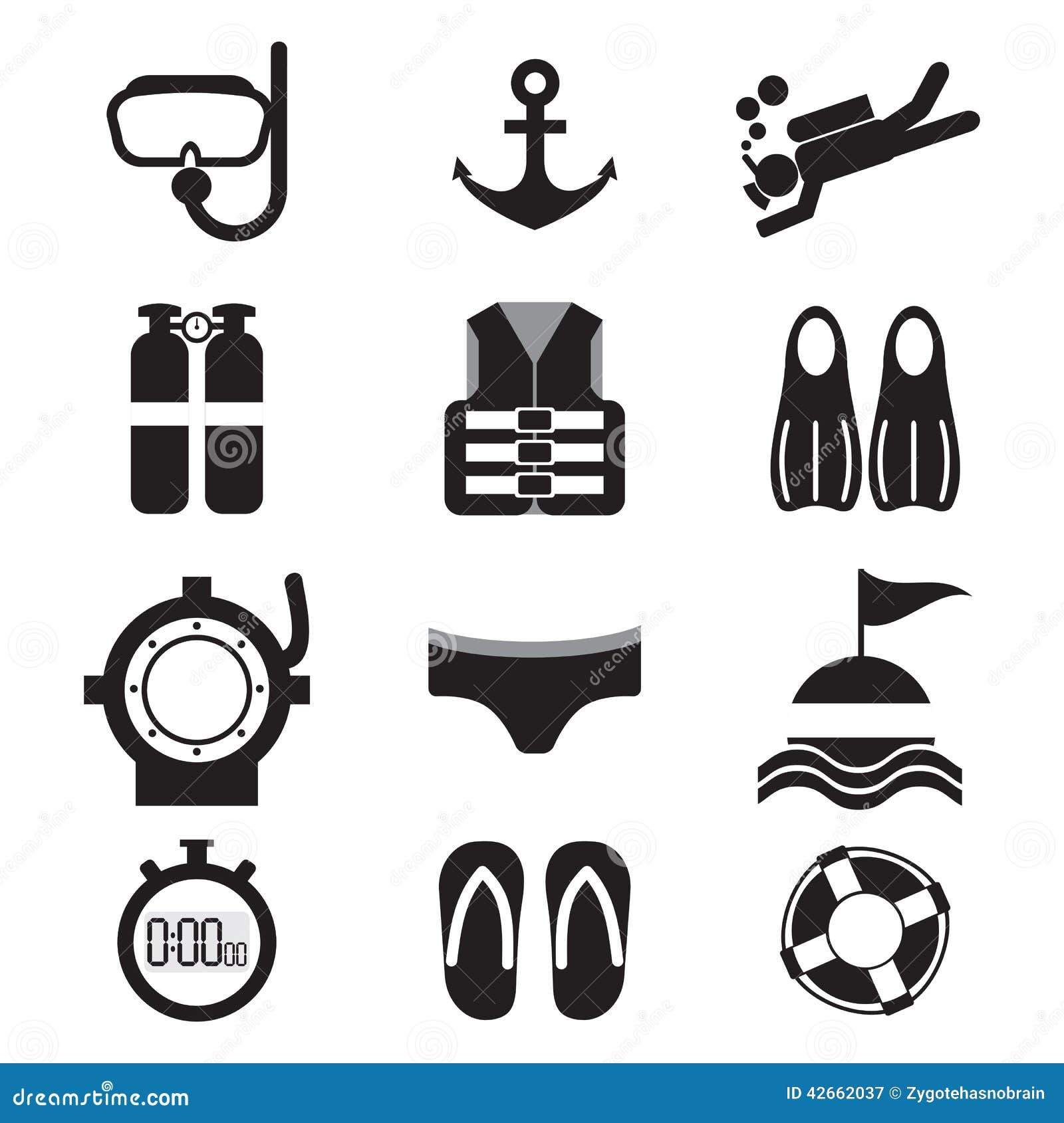 Diving Icon Set stock vector. Illustration of collection - 42662037