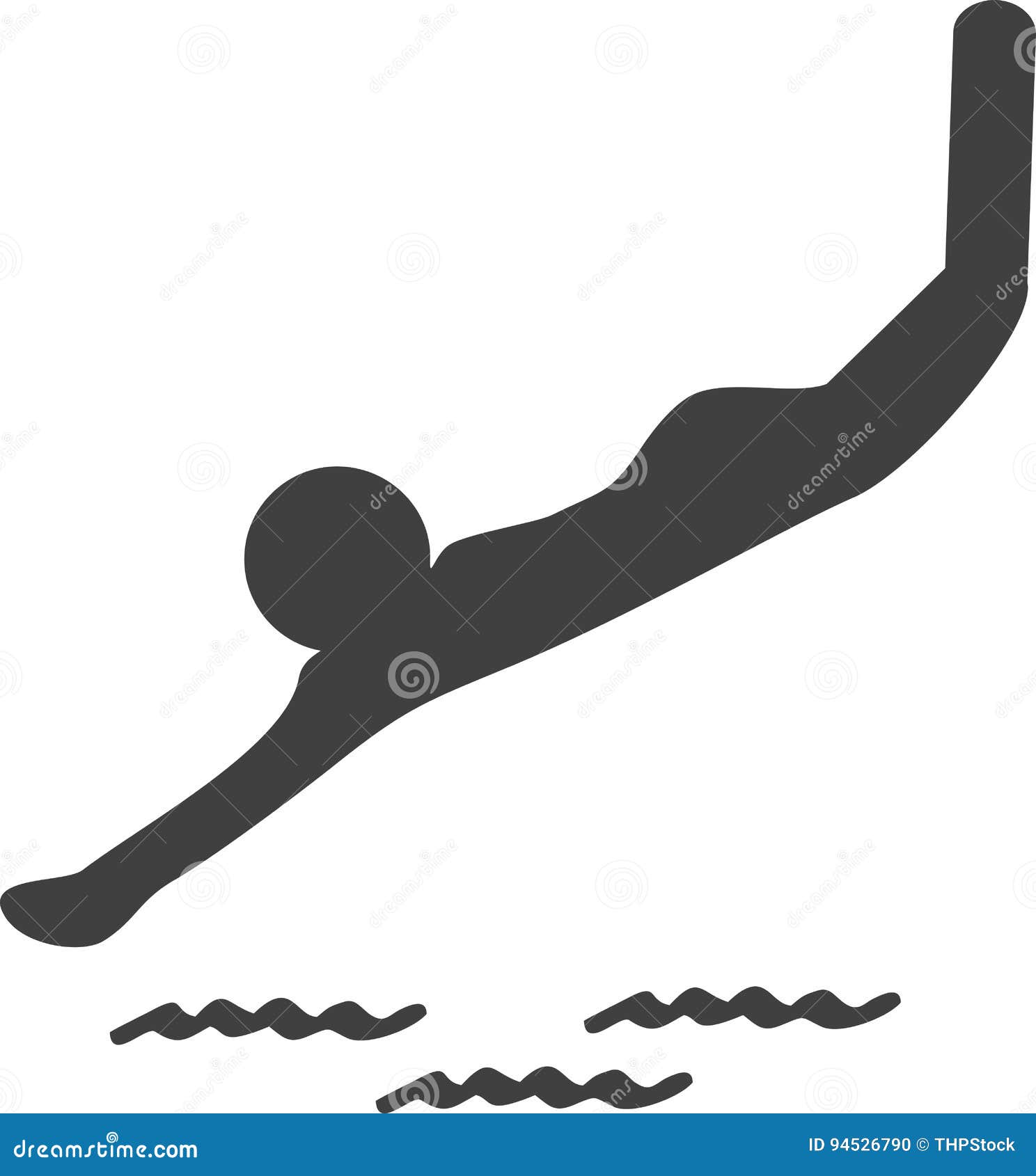 Diving Icon Man Dive Jump Jumping Into Water Pool Swim Swimming Vector ...