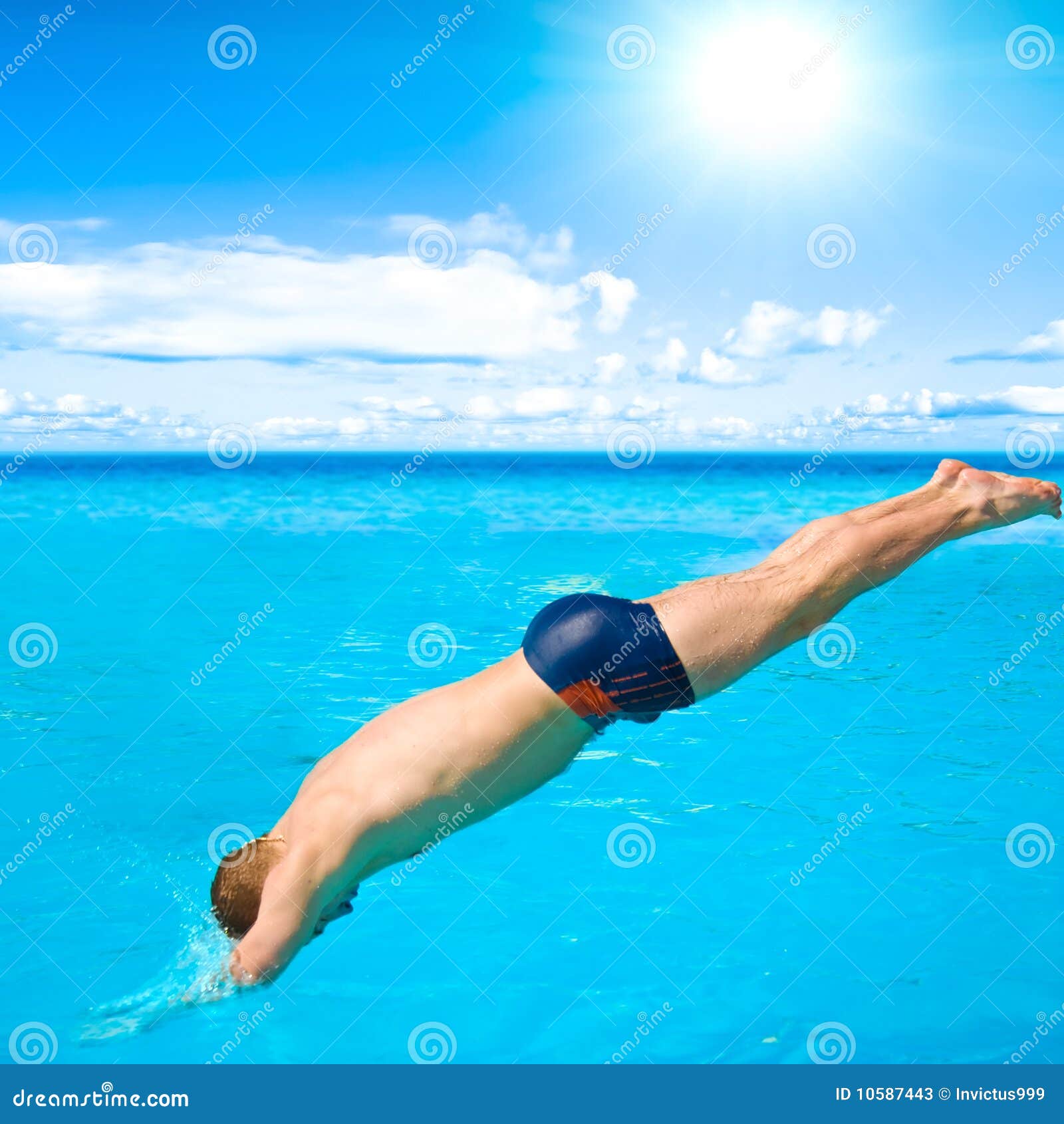 Diving man stock image. Image of fitness, horizon, energy - 10587443