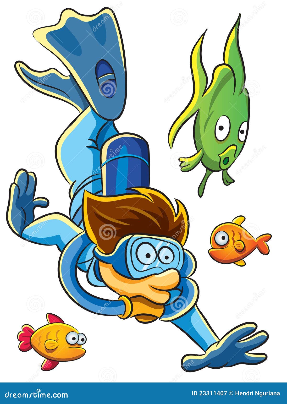 Diving Man stock vector. Illustration of diver, swimming - 23311407