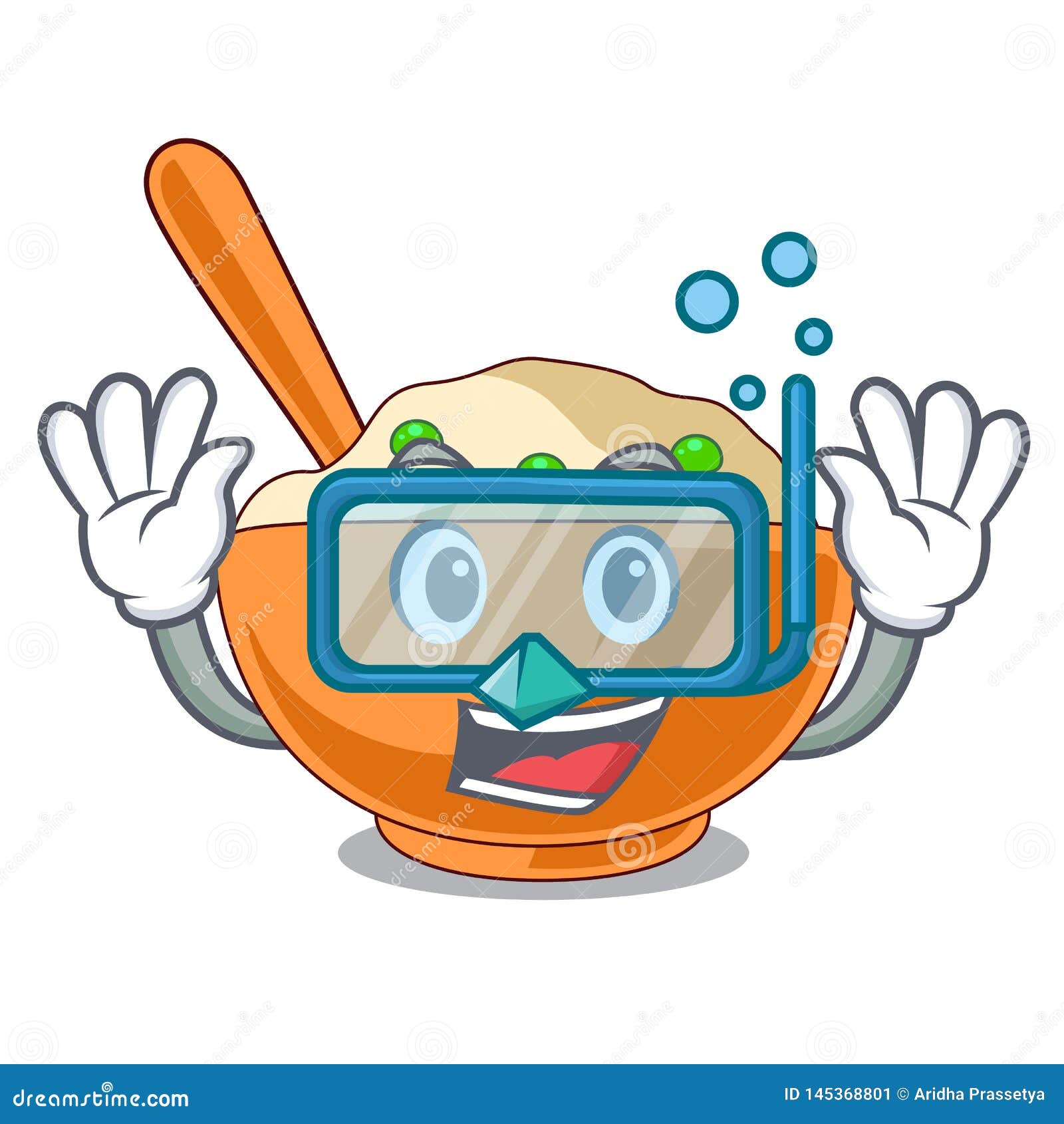 Diving Mashed Potato Isolated with the Cartoon Stock Vector ...