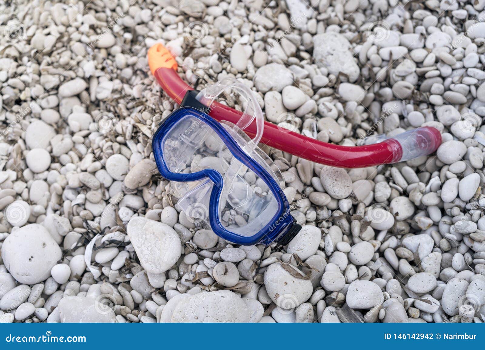 Diving Mask Lies on a Stone Beach Stock Photo - Image of protection ...