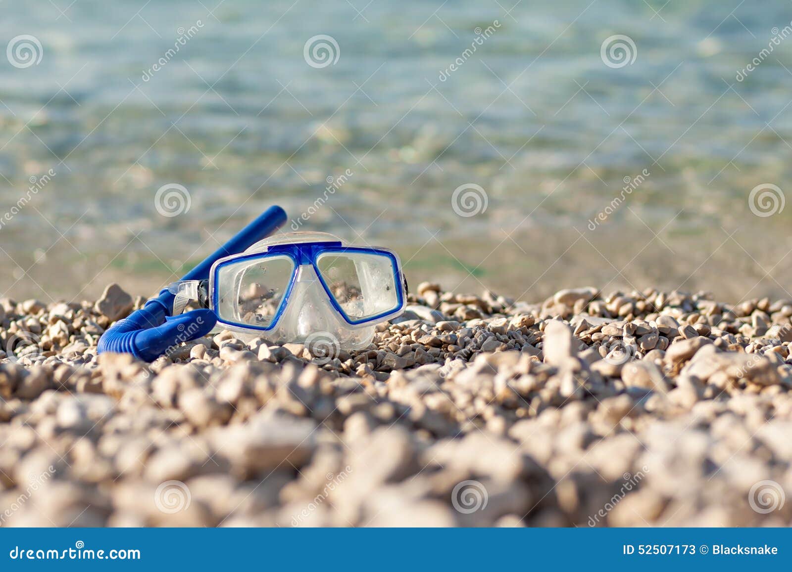 Diving Mask and Pipe at Summer Beach Stock Image - Image of stones ...