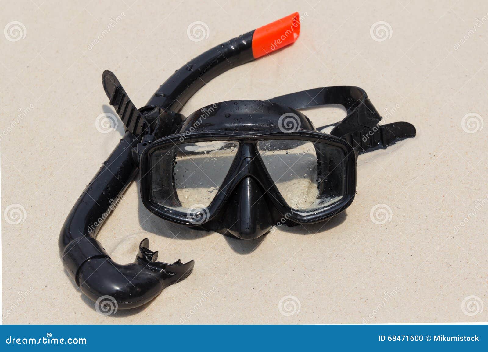 Diving Mask and Snorkel on the Beach Stock Photo - Image of frame ...