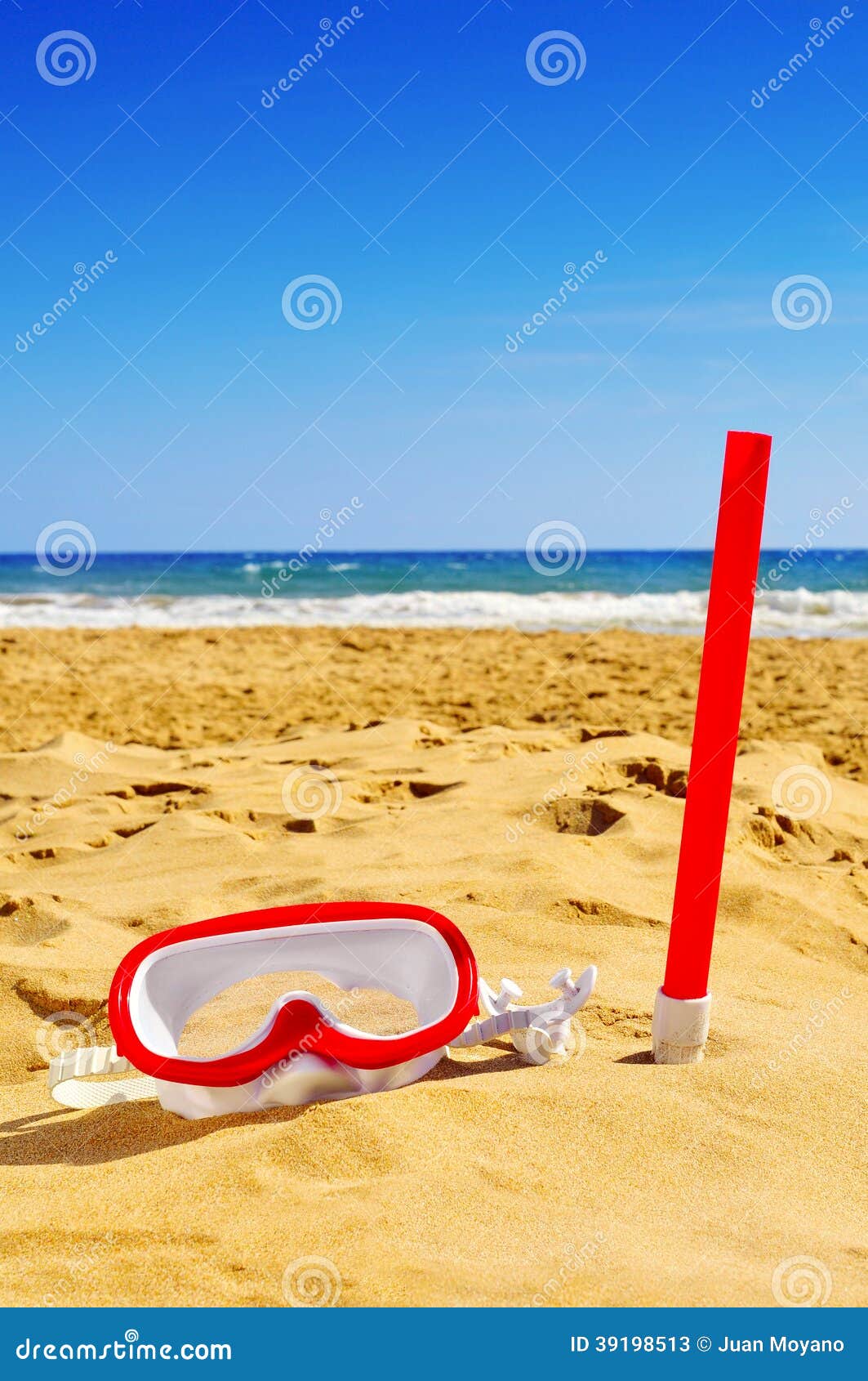 Diving Mask and Snorkel in the Sand of a Beach Stock Image - Image of ...