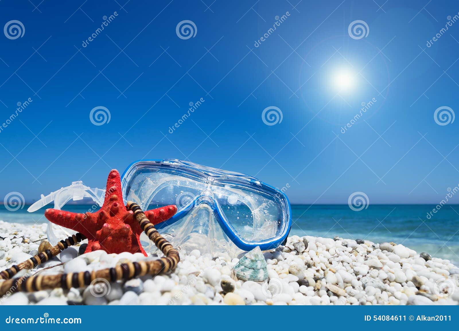 Diving Mask Under a Shining Sun Stock Image - Image of seaside ...