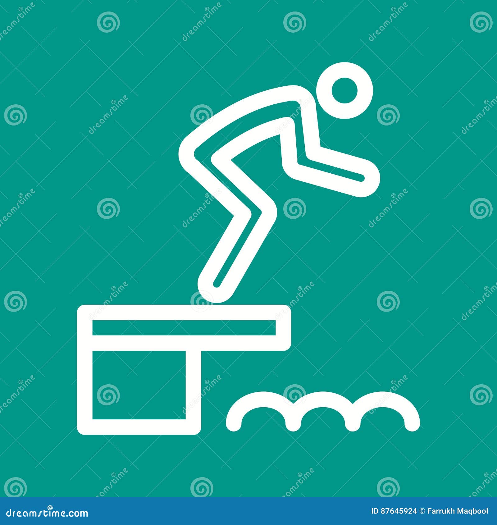 Diving stock vector. Illustration of design, young, swimming - 87645924