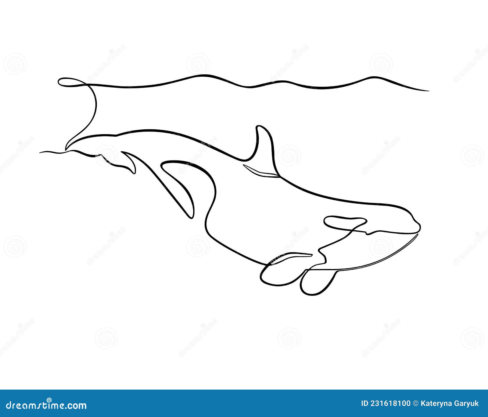 Linear Orca Icon From Animals And Wildlife Outline Collection. Thin ...