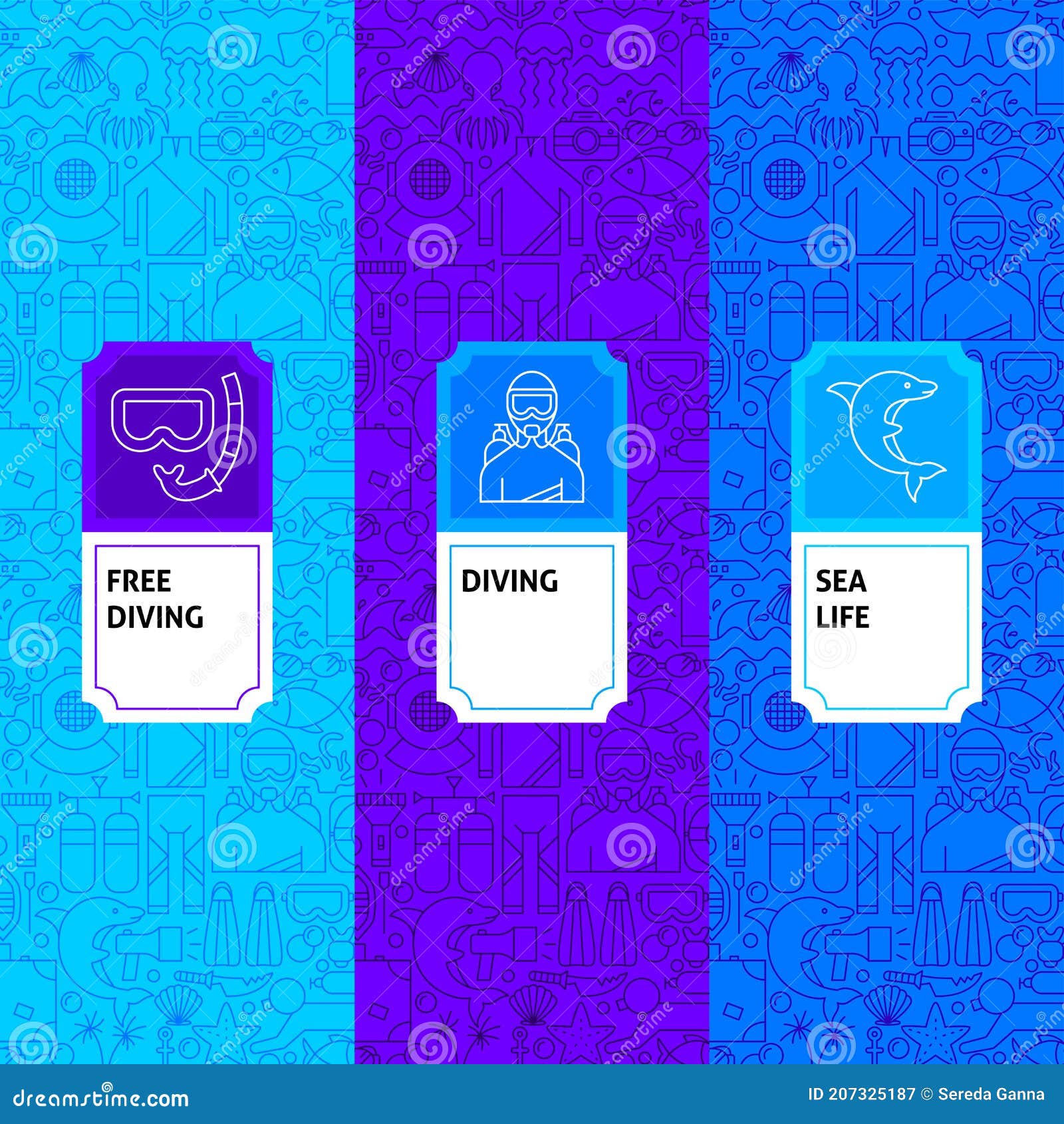 Diving Package Labels Royalty-Free Stock Photography | CartoonDealer ...