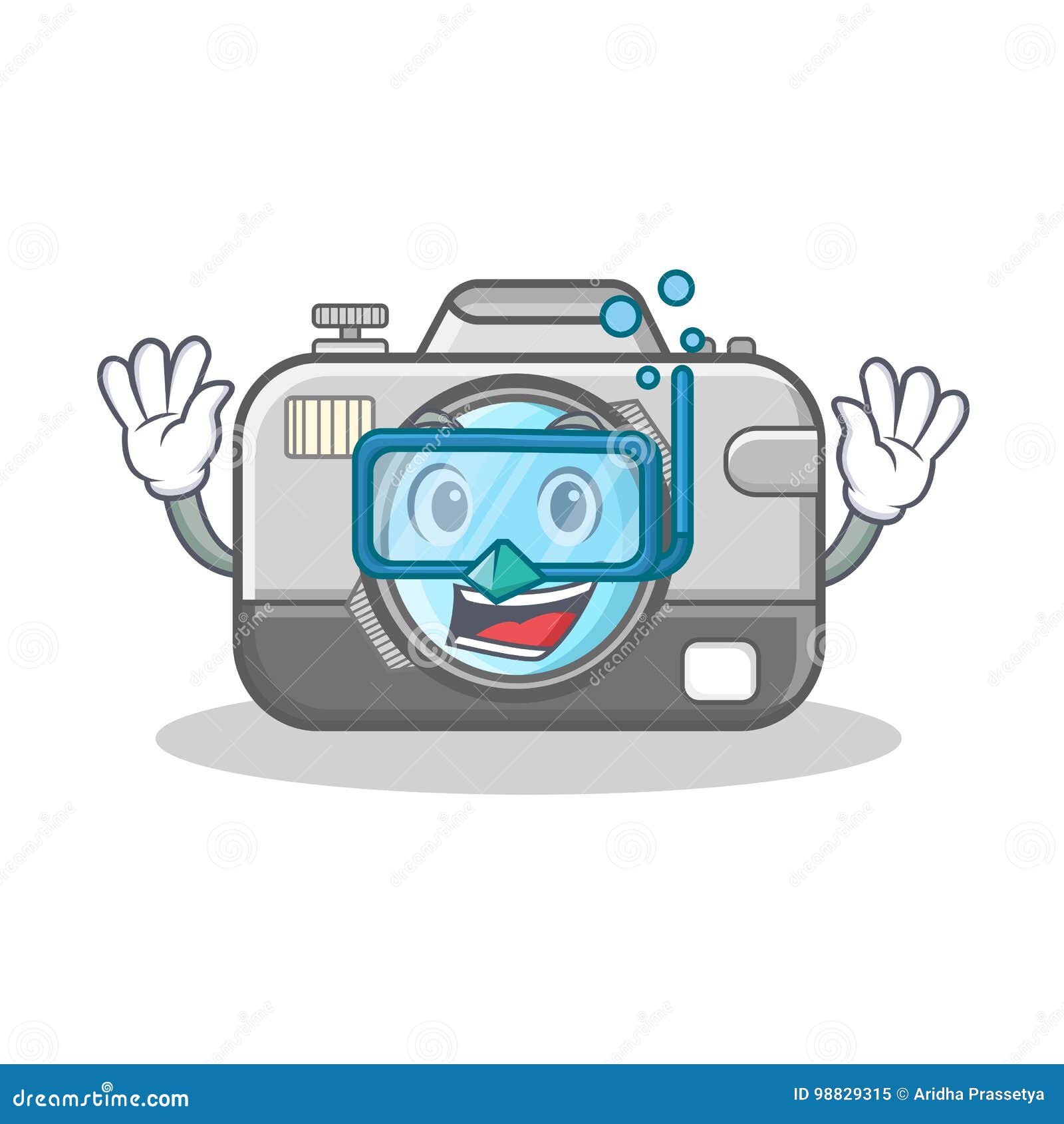 Diving Photo Camera Character Cartoon Stock Vector - Illustration of ...
