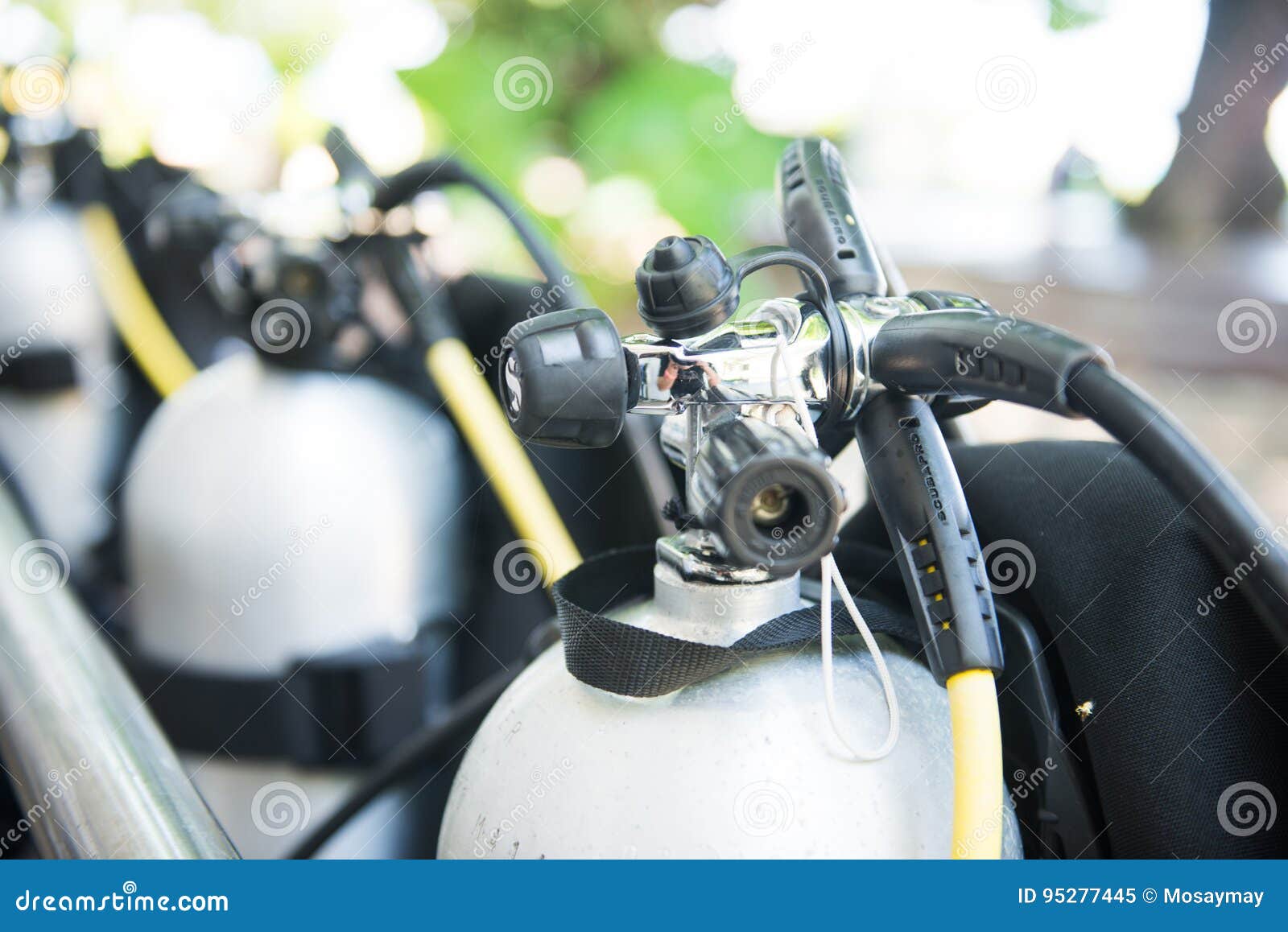 Diving Regulator on Diving Cylinder Tank Stock Image - Image of ...
