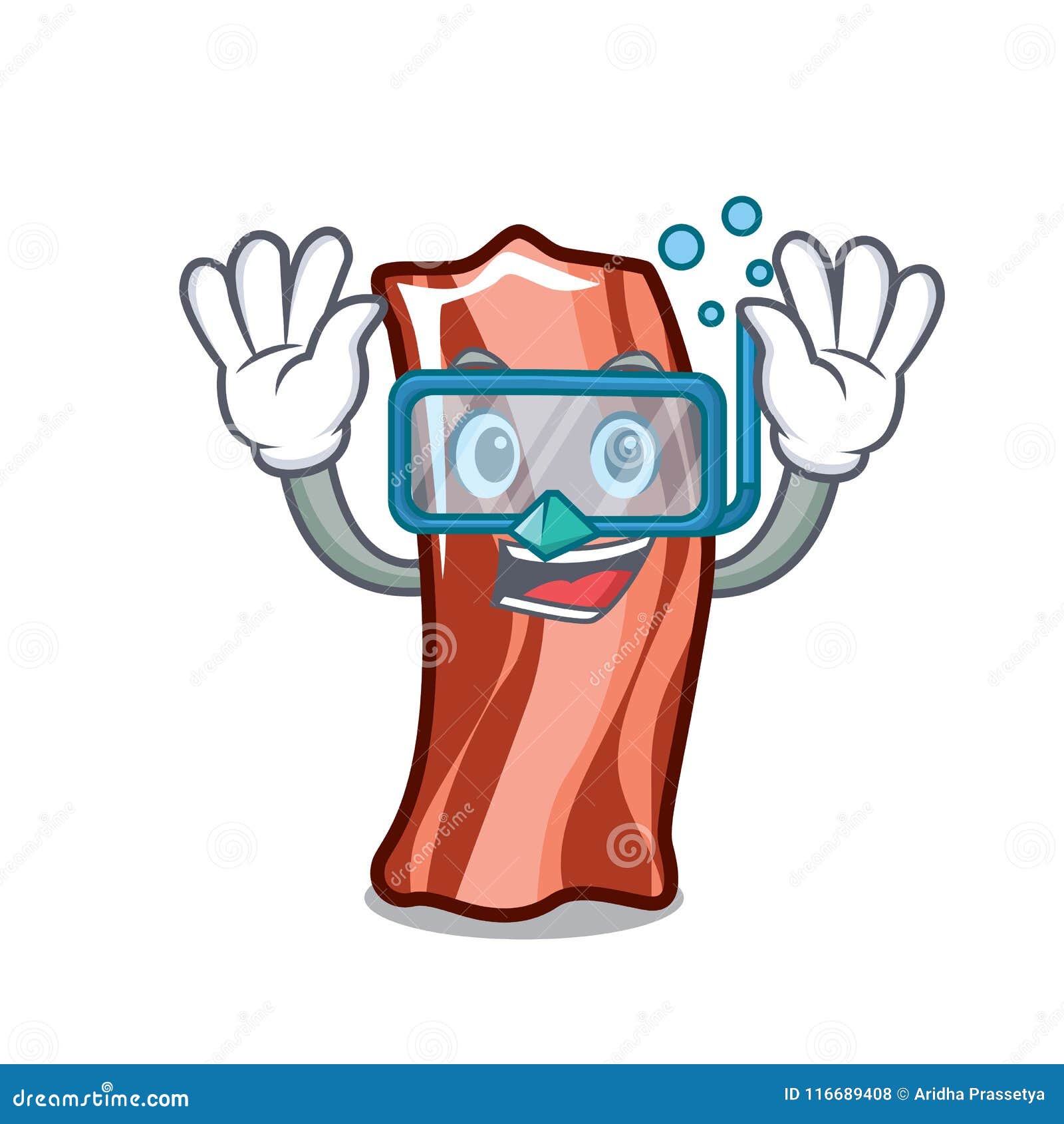 Diving Ribs Character Cartoon Style Stock Vector - Illustration of ...