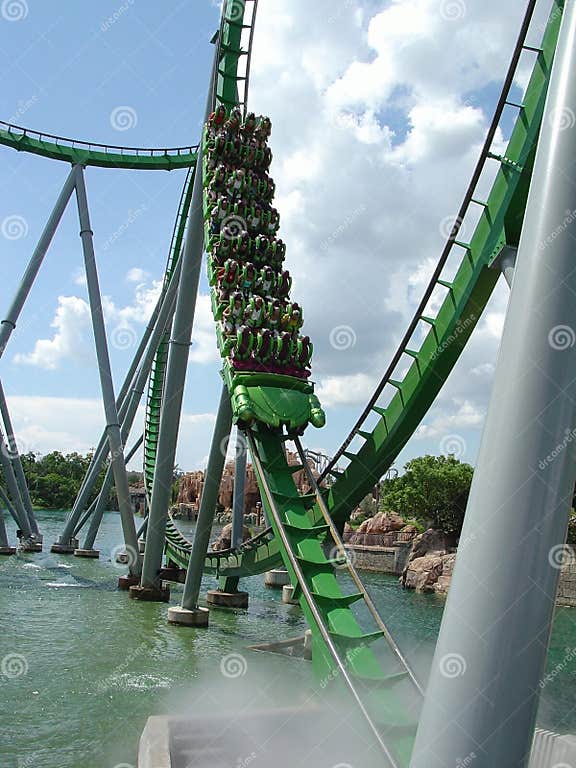 Diving Roller Coaster stock photo. Image of steel, adventure - 210632