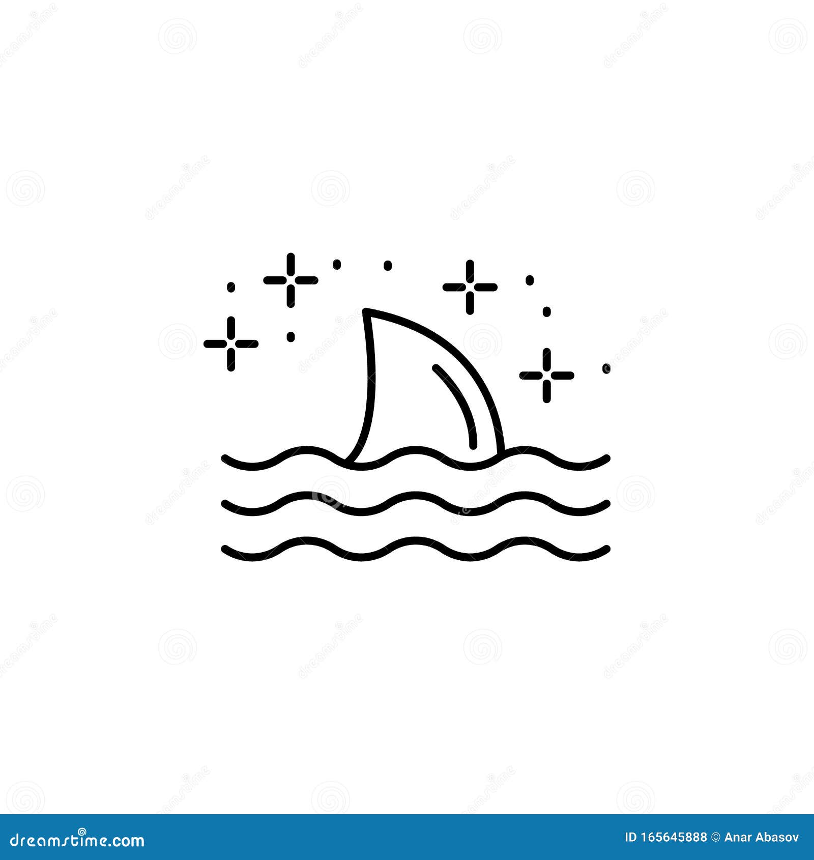 Diving Shark Icon. Element of Diving Icon Stock Illustration ...