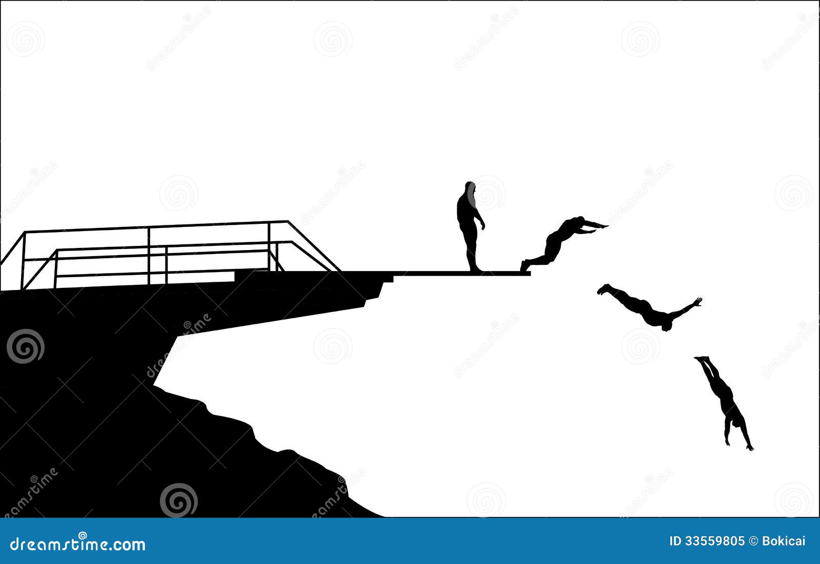 Diving silhouettes stock vector. Illustration of lifestyle - 33559805
