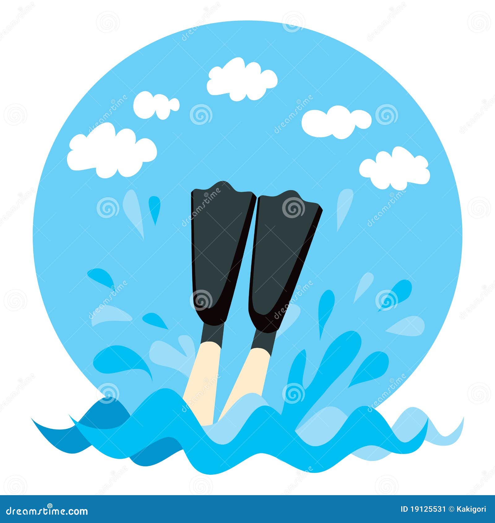Diving Splash stock vector. Illustration of swimming - 19125531
