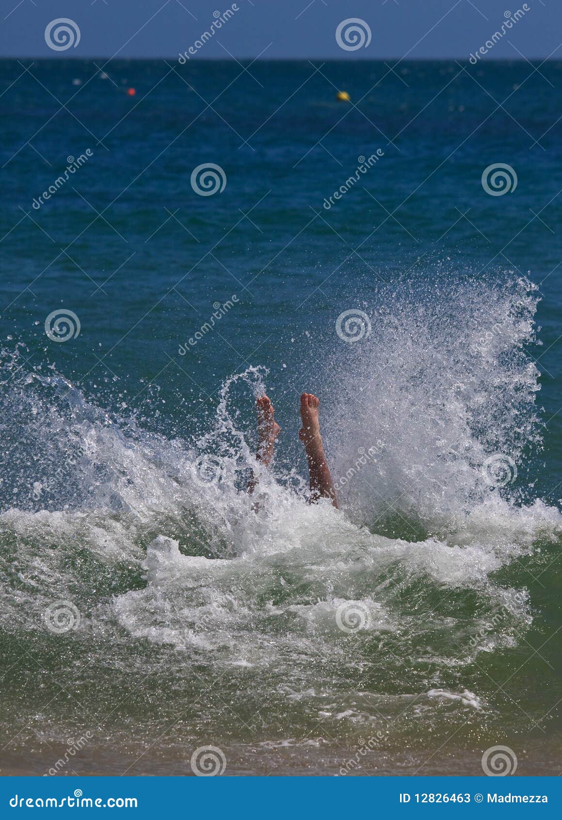 Diving Splash in the Sea stock image. Image of feet, dive - 12826463
