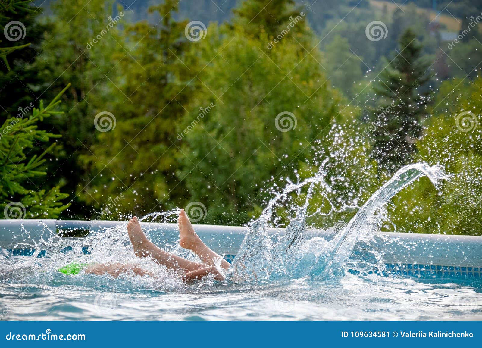 Diving with splashes stock image. Image of happy, exercise - 109634581