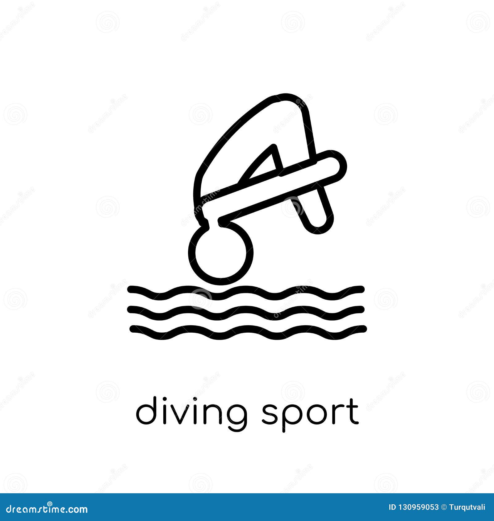 Diving Sport Icon. Trendy Modern Flat Linear Vector Diving Sport Stock ...