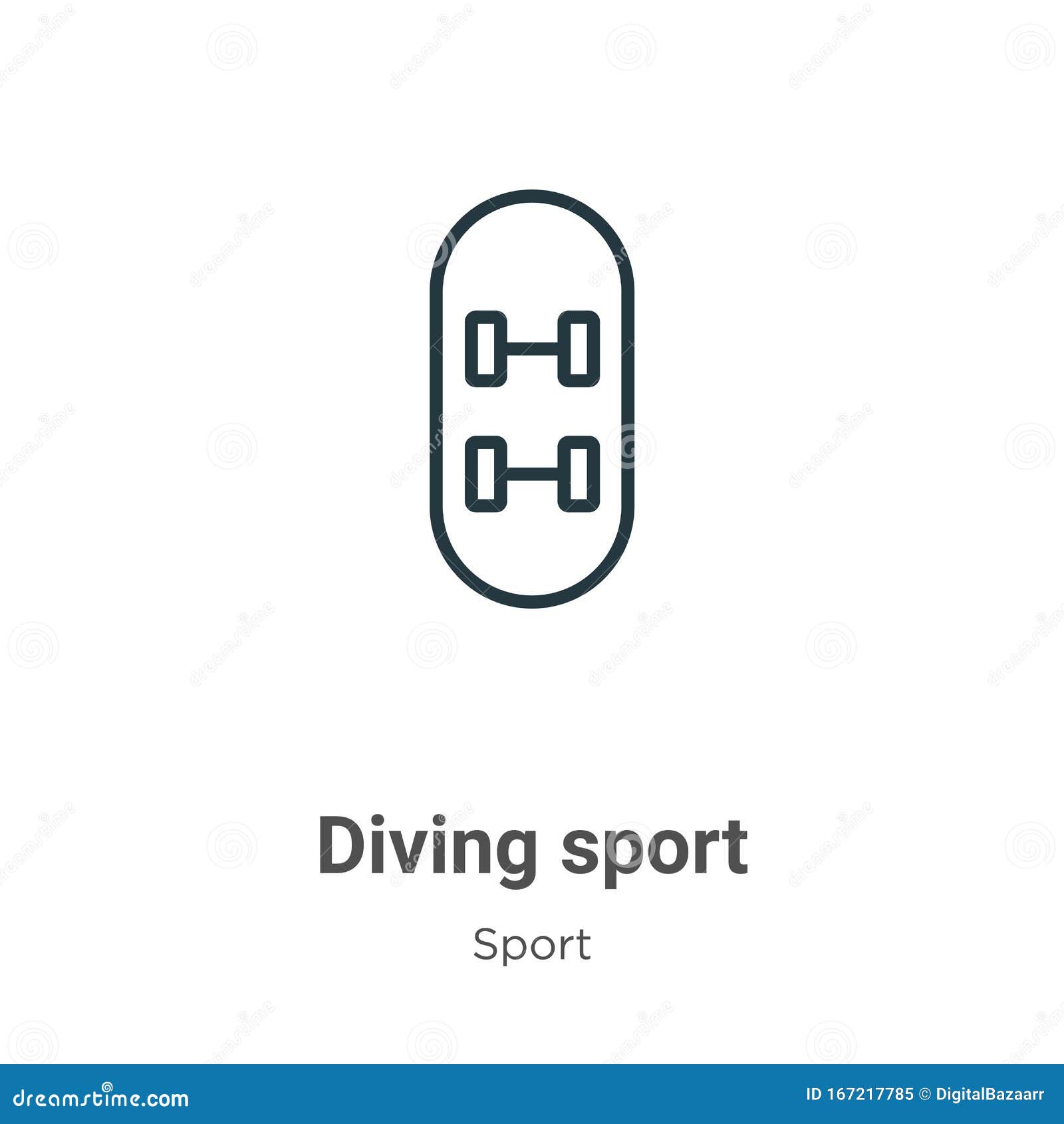 Diving Sport Outline Vector Icon. Thin Line Black Diving Sport Icon ...