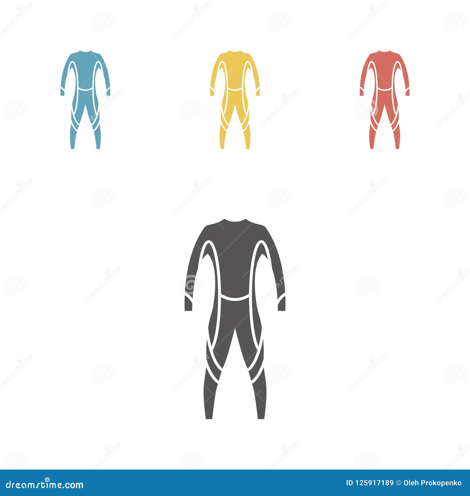 Diving Suit Flat Icon. Vector Signs for Web Graphics. Stock Vector ...