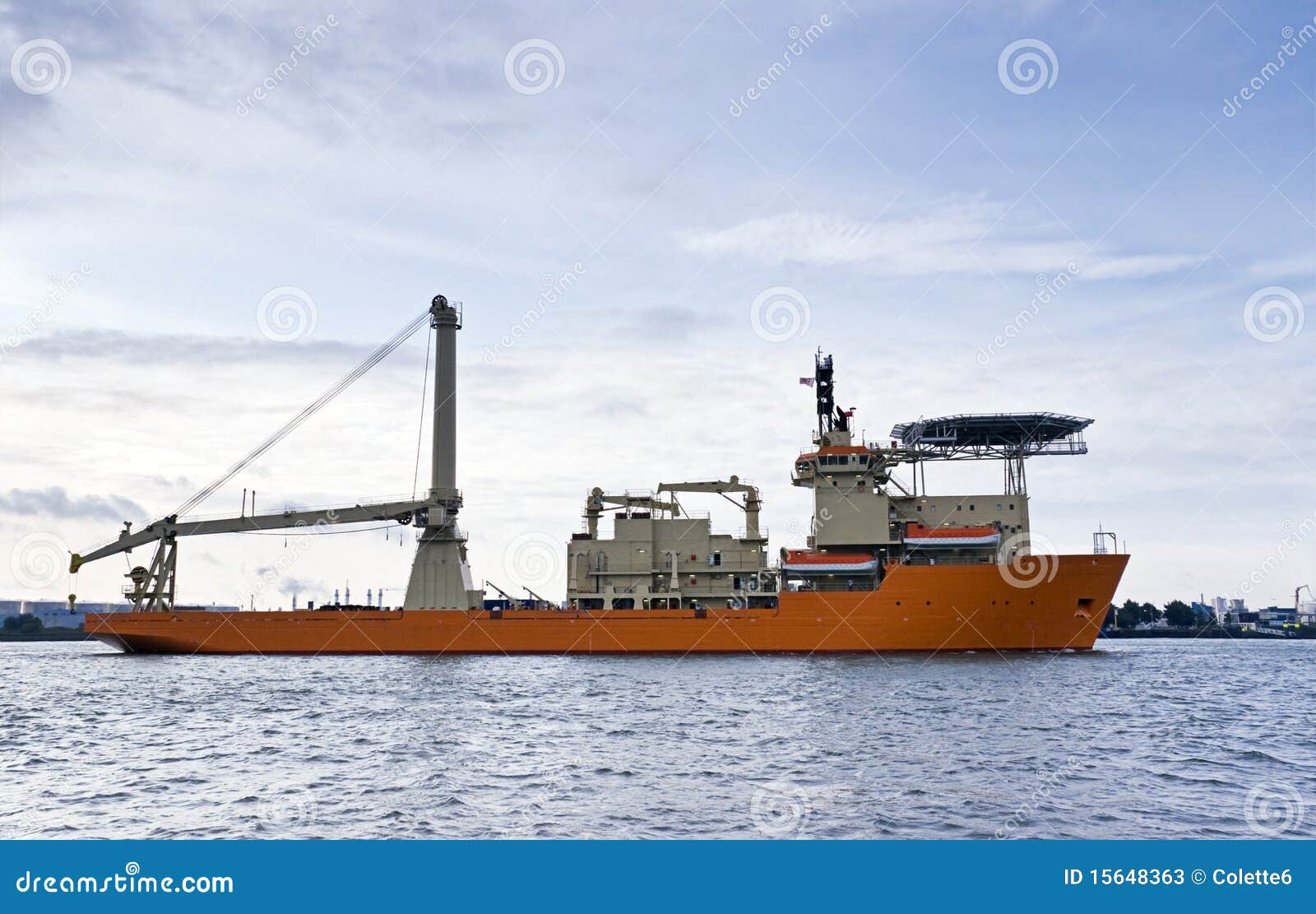 Diving support vessel stock image. Image of boat, crane - 15648363