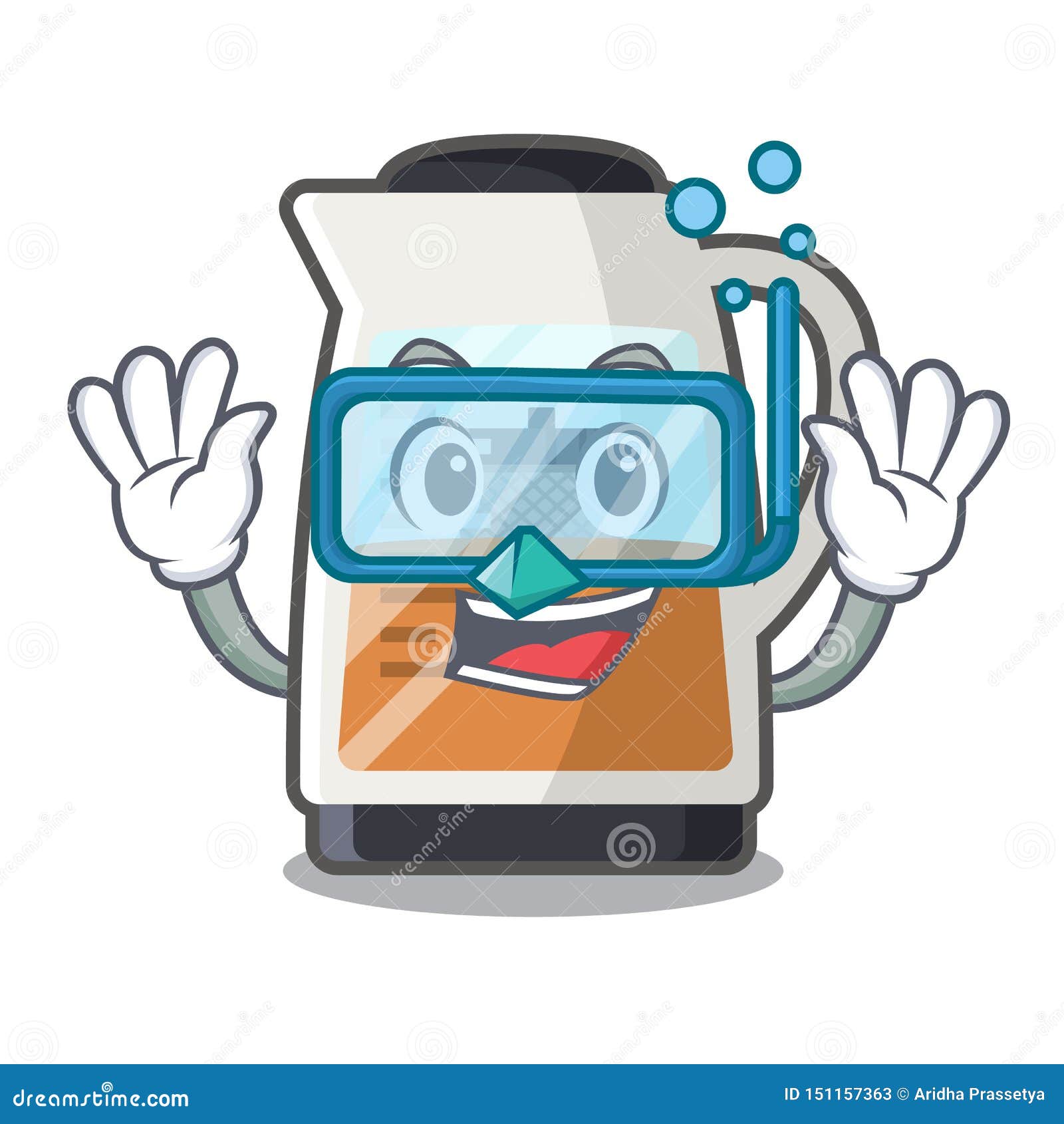 Diving Tea Maker in the Cartoon Shape Stock Vector - Illustration of ...