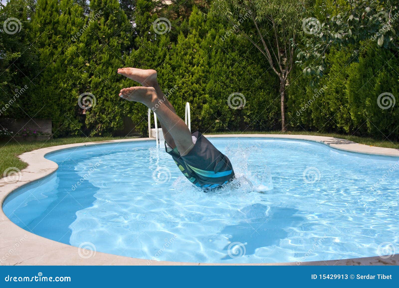 Diving to pool stock image. Image of deep, background - 15429913