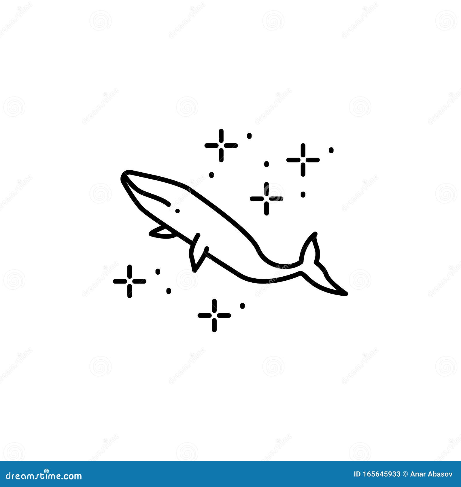 Diving Whale Icon. Element of Diving Icon Stock Illustration ...