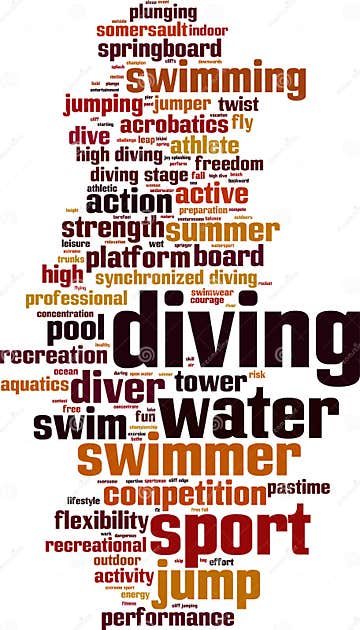 Diving word cloud stock vector. Illustration of acrobatics - 143610759