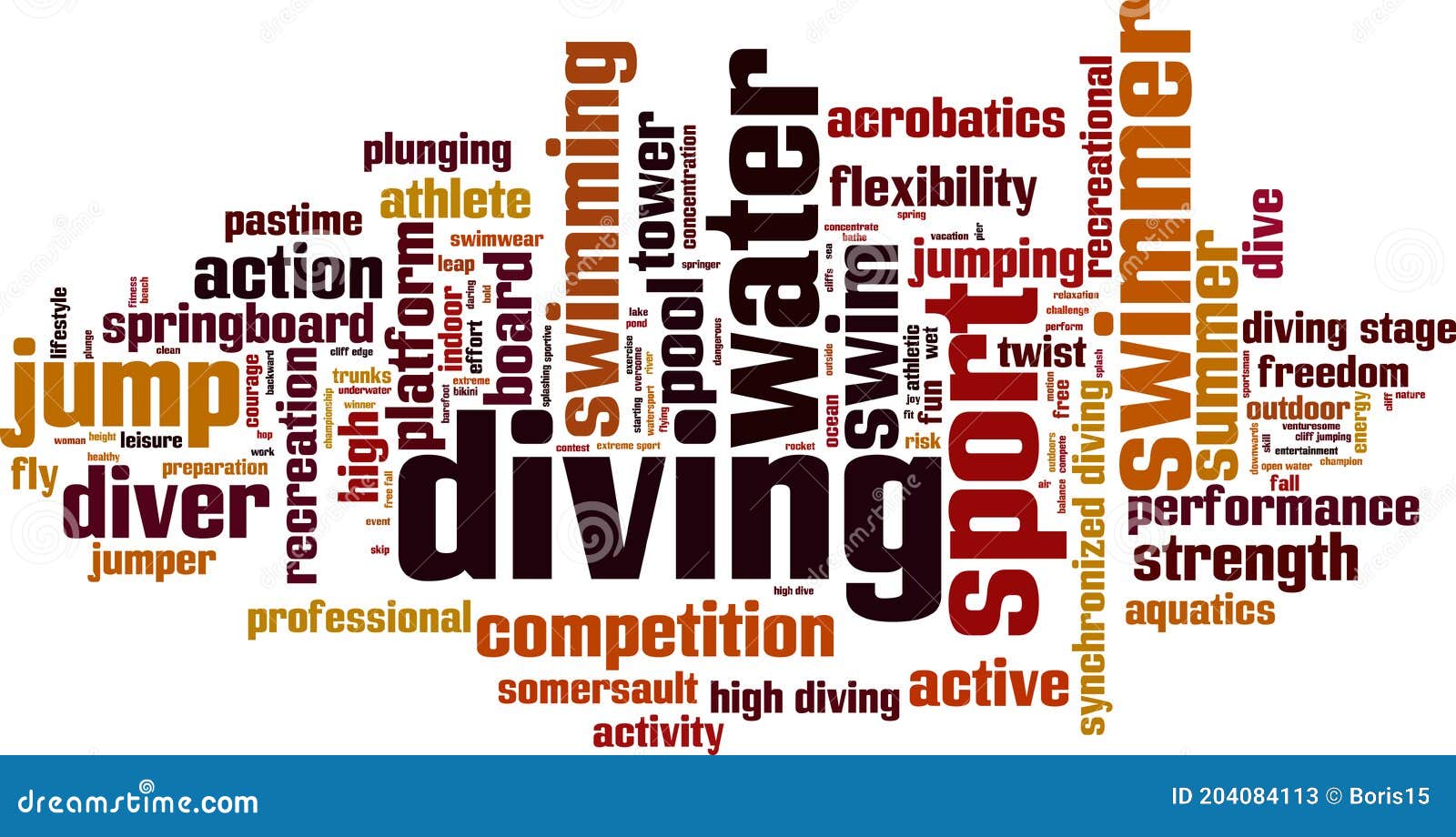 Diving word cloud stock vector. Illustration of aquatics - 204084113