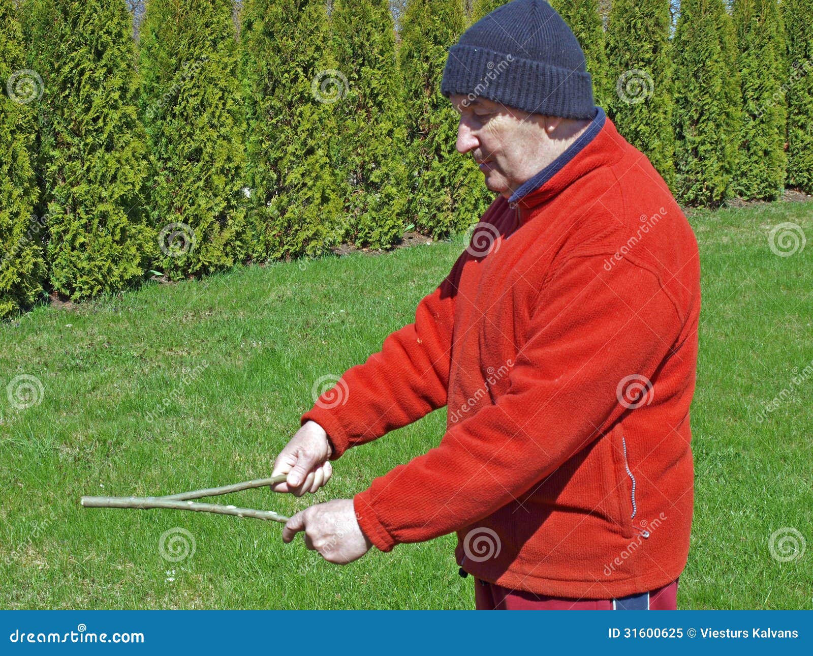Divining searcher 2 stock image. Image of hands, spring - 31600625