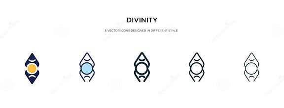 Divinity Icon in Different Style Vector Illustration. Two Colored and ...