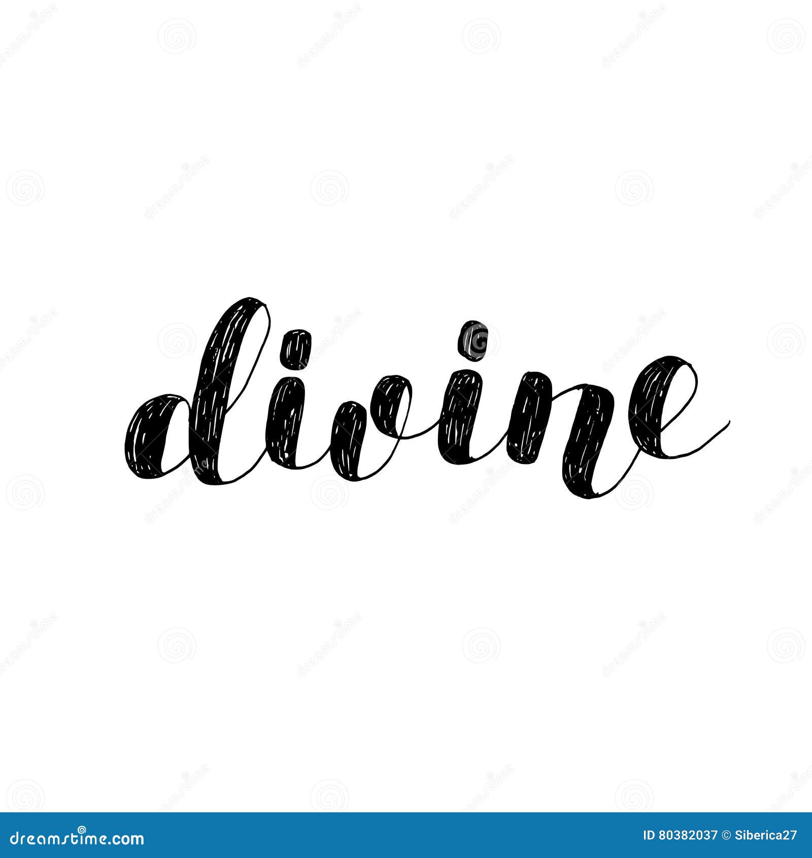 Divino Ejemplo De Las Letras Del Cepillo Ilustración del Vector ...